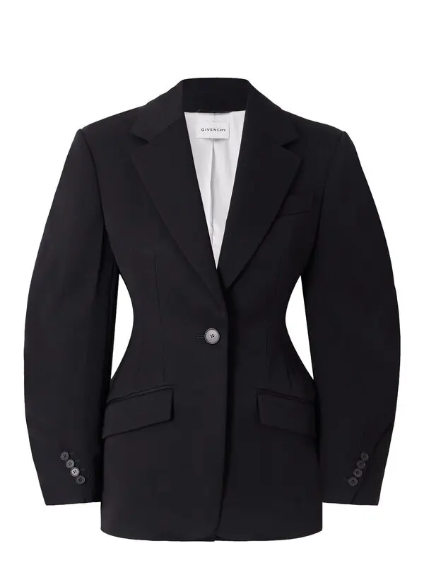 Givenchy Grain De Poudre Wool Blazer - Black