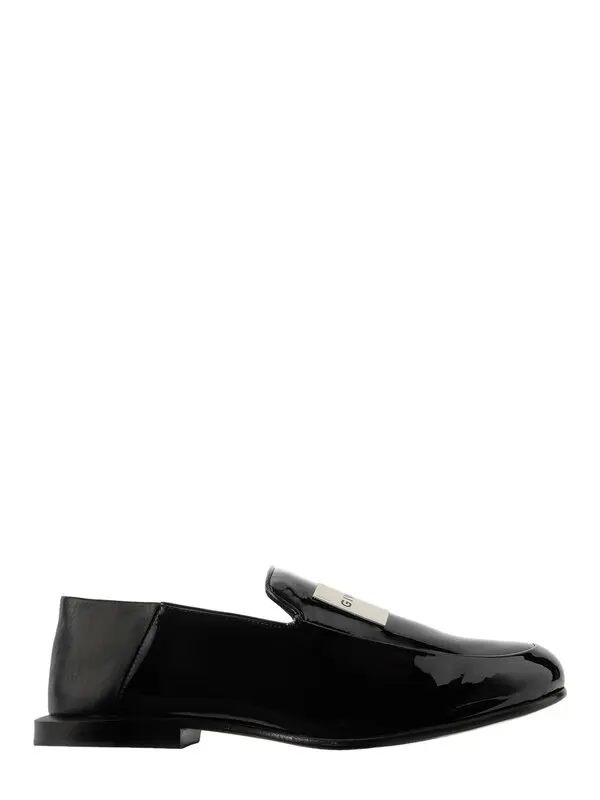 Givenchy Appliquéd Patent-leather Loafers With Collapsible Heel - Black