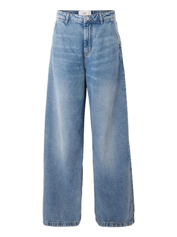Ami Mid-rise Wide-leg Jeans - Blue