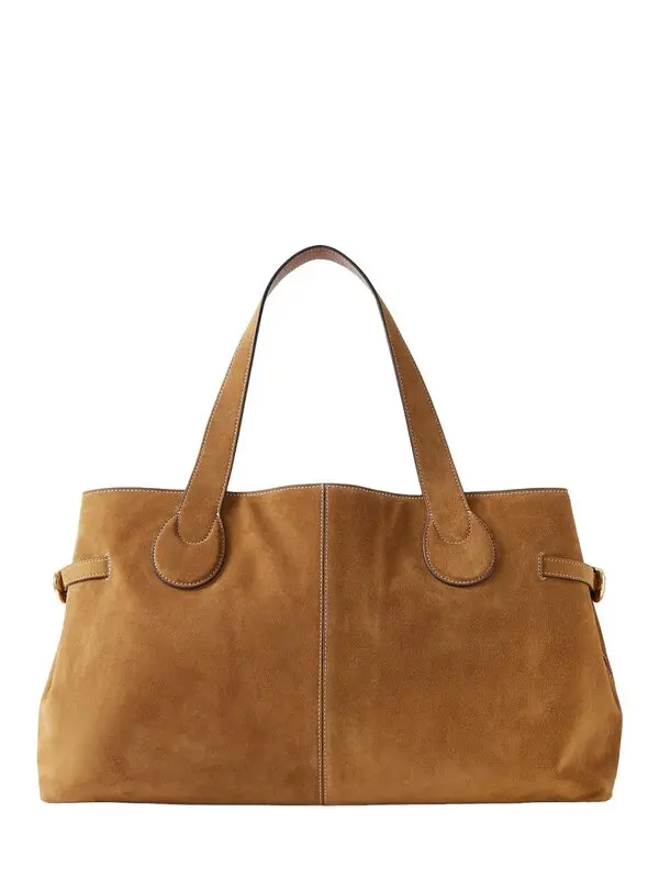 Staud Piper Suede Tote - Brown