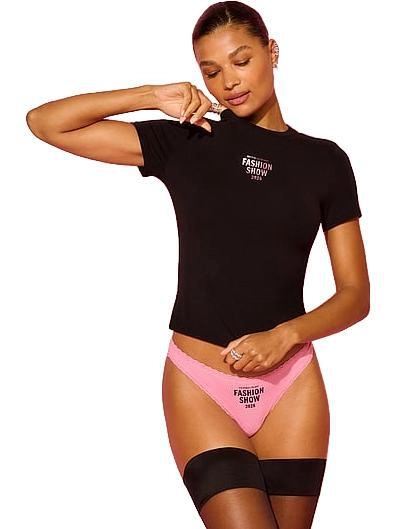 Victoria's Secret Angel Essentials Stretch Cotton Fitted Tee - Black