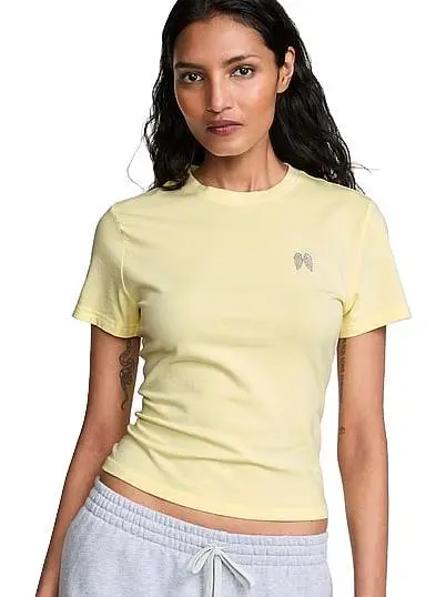 Victoria's Secret Angel Essentials Stretch Cotton Fitted Tee - Yellow