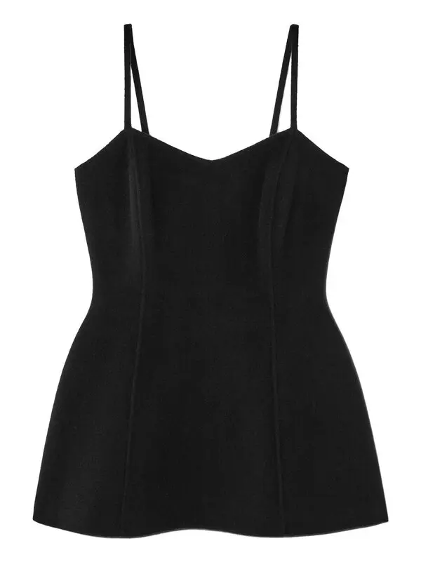 RÓHE Paneled Wool Bustier Top - Black