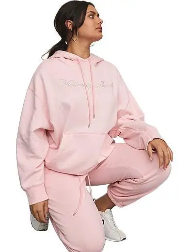 Victoria's Secret Angel Essentials Iconic Fleece Relaxed Hoodie - Pink