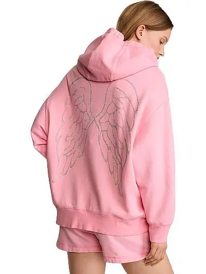 Victoria's Secret Angel Essentials Iconic Fleece Relaxed Hoodie - Pink