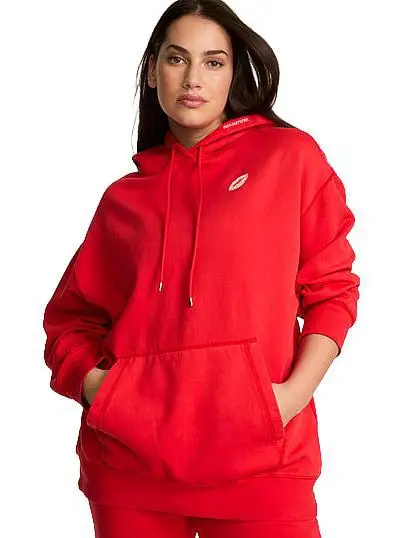 Victoria's Secret Angel Essentials Iconic Fleece Relaxed Hoodie - Red