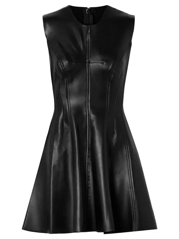 Norma Kamali Grace Paneled Vegan Mini Dress - Black