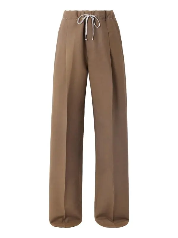 MAISON MARGIELA Pleated Mohair And Wool-blend Pants - Brown
