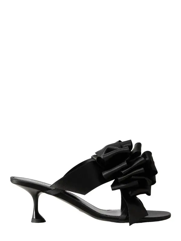 Proenza Schouler Bow-detailed Satin Mules - Black
