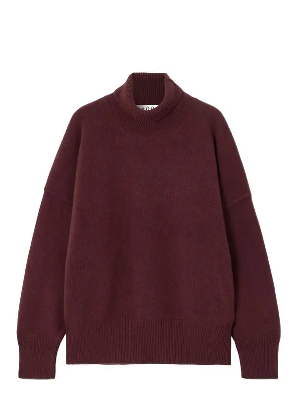 RÓHE Wool-blend Turtleneck Sweater - Burgundy