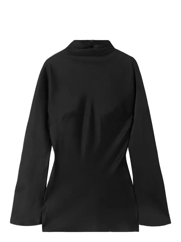 RÓHE Draped Satin Top - Black