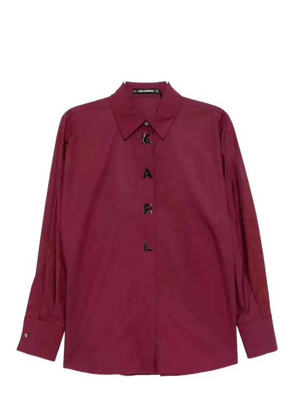 Karl Lagerfeld Poplin Press-stud Shirt - Red