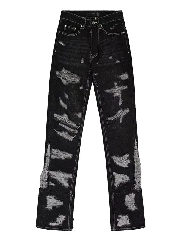 WHO DECIDES WAR Distressed Jeans - Black