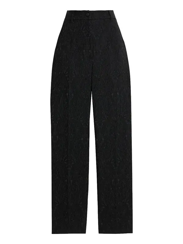 Dolce & Gabbana Jacquard Straight-leg Pants - Black