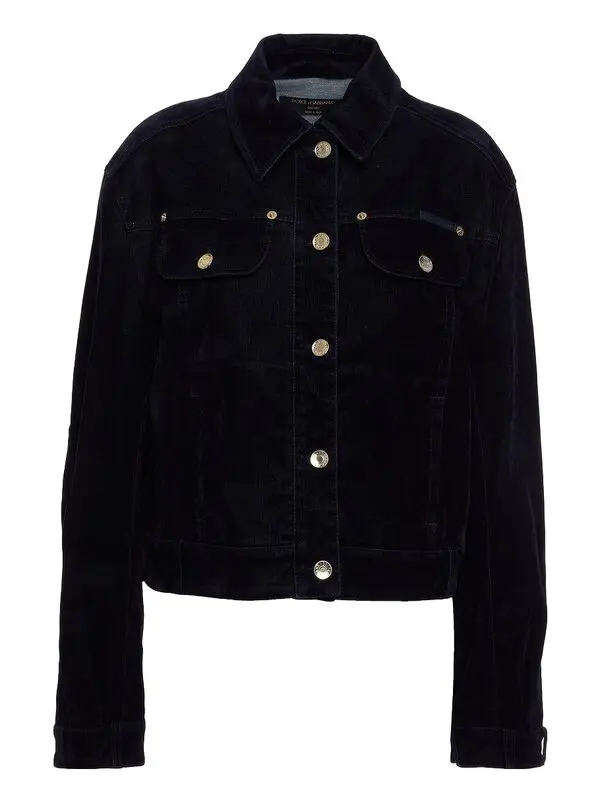 Dolce & Gabbana Cotton-blend Velvet Jacket - Navy