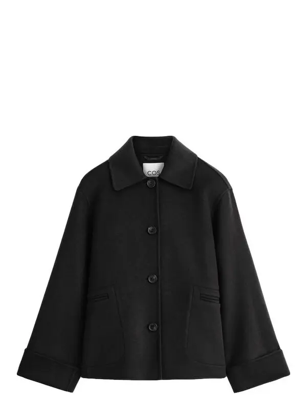 Cos Double-faced Wool Short Jacket - Black