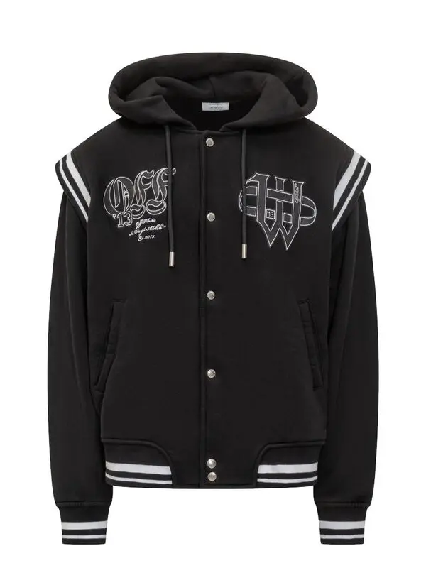Off-White Gothic Varsity Hoodie - Black