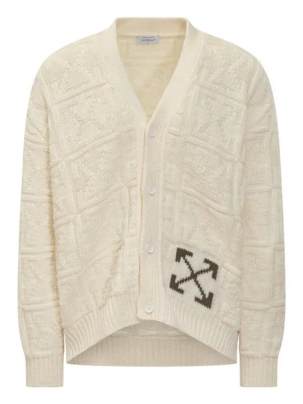 Off-White Wool Cardigan - White