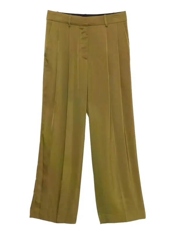 Michael Kors Satin Wide-leg Trousers - Green