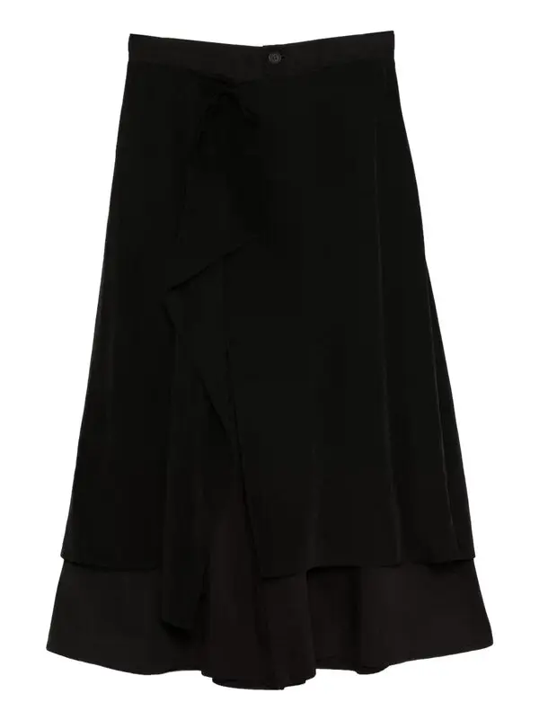 Yohji Yamamoto Twill Draped Pants - Black
