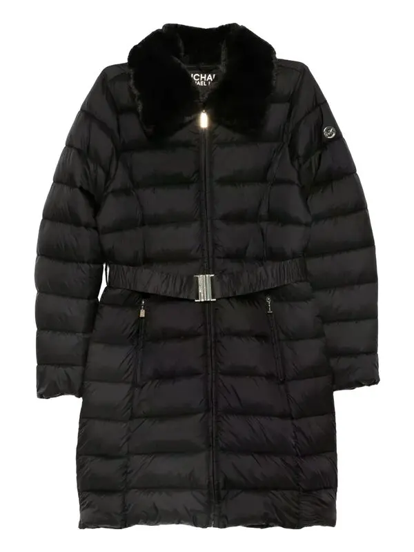 Michael Kors Logo-plaque Padded Coat - Black