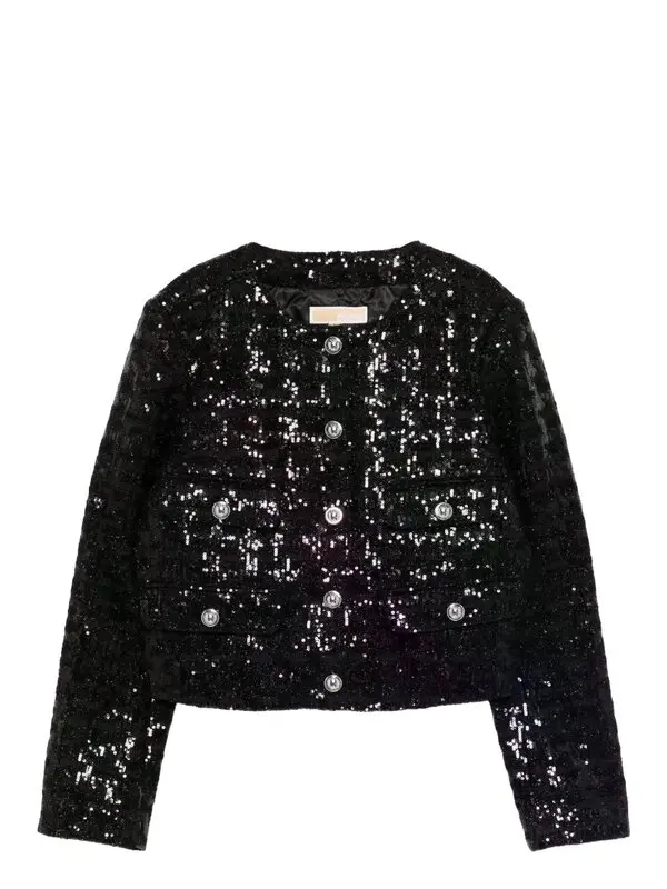 Michael Kors Sequin-embellished Tweed Jacket - Black