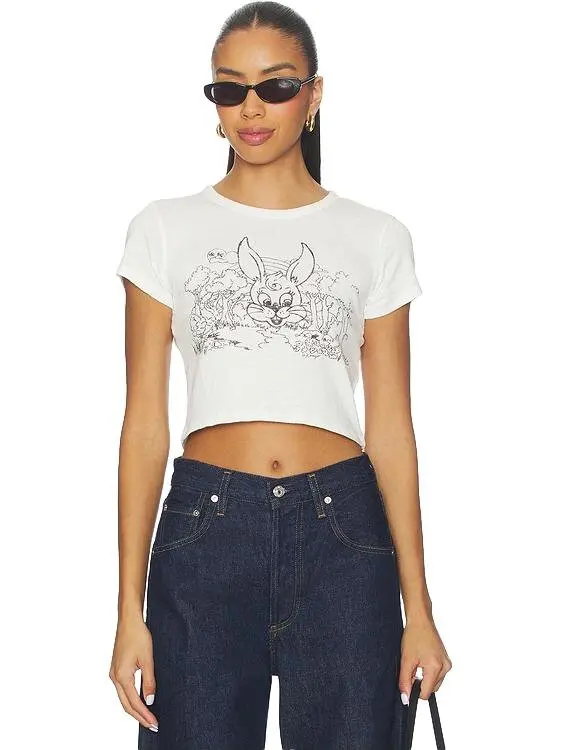 Kenzo Gots Lucky Me Cartoon Cropped T-shirt - Off White