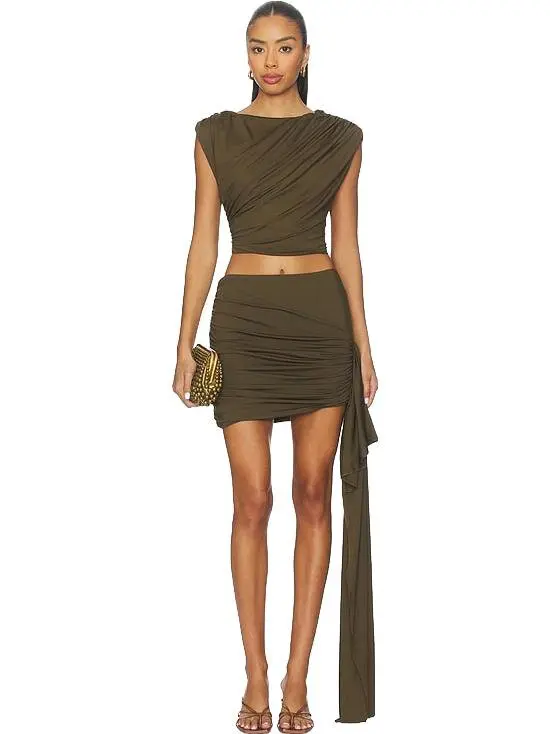 Superdown Jhazala Skirt Set - Dark Olive Green