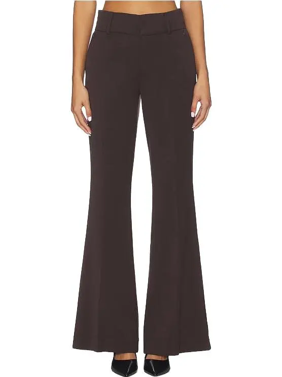Good American Essential Suiting Flare Trousers - Dark Chocolate