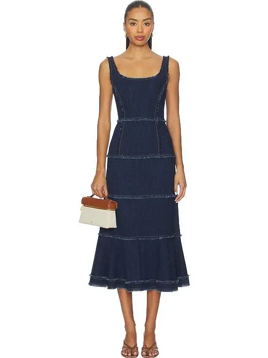 Alexis Stefania Midi Dress - Denim