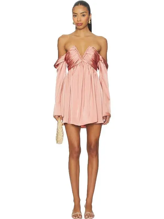 MORE TO COME Regina Off Shoulder Dress - Blush