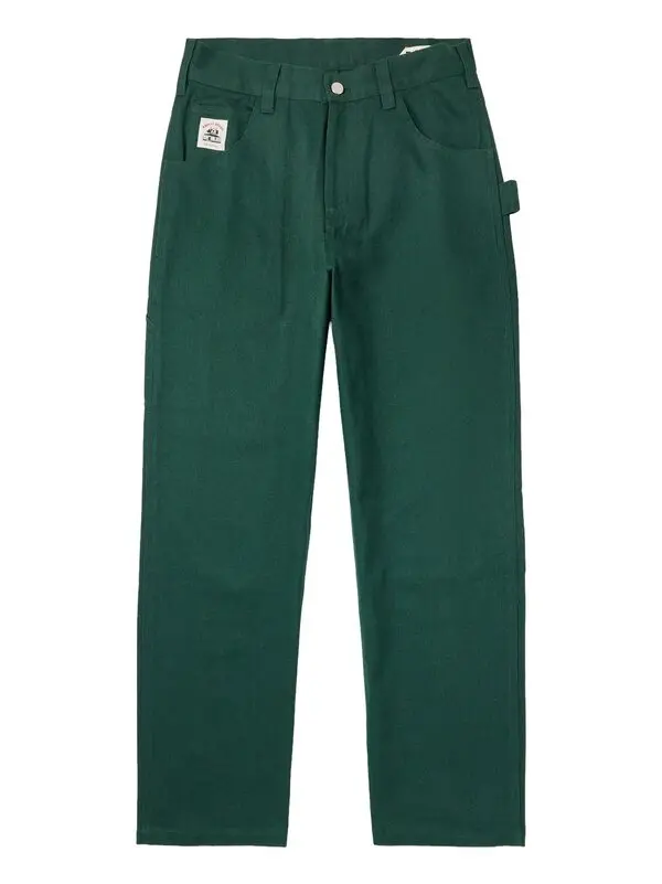 BODE Knolly Brook Straight-leg Cotton-twill Trousers - Green
