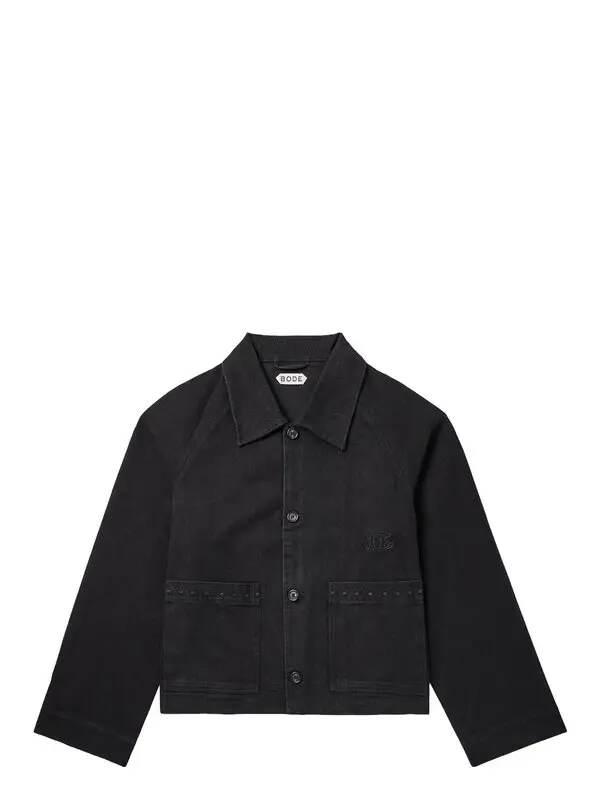 BODE Logo-embroidered Denim Chore Jacket - Black