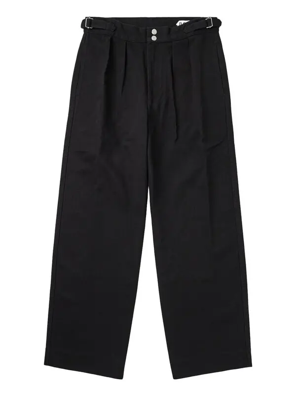 BODE Wide-leg Cotton-twill Trousers - Black