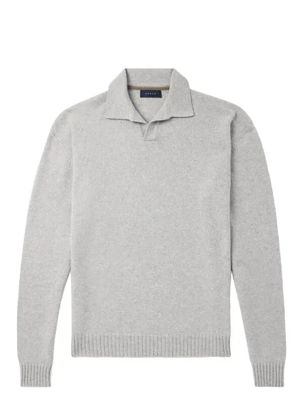 Sease Cashmere Polo Sweater - Gray