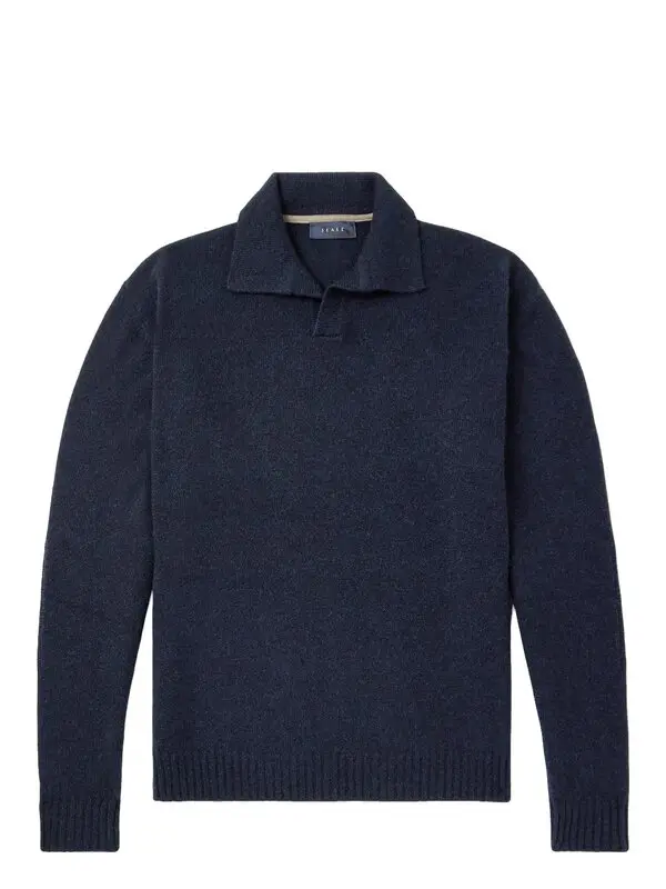 Sease Cashmere Polo Sweater - Blue