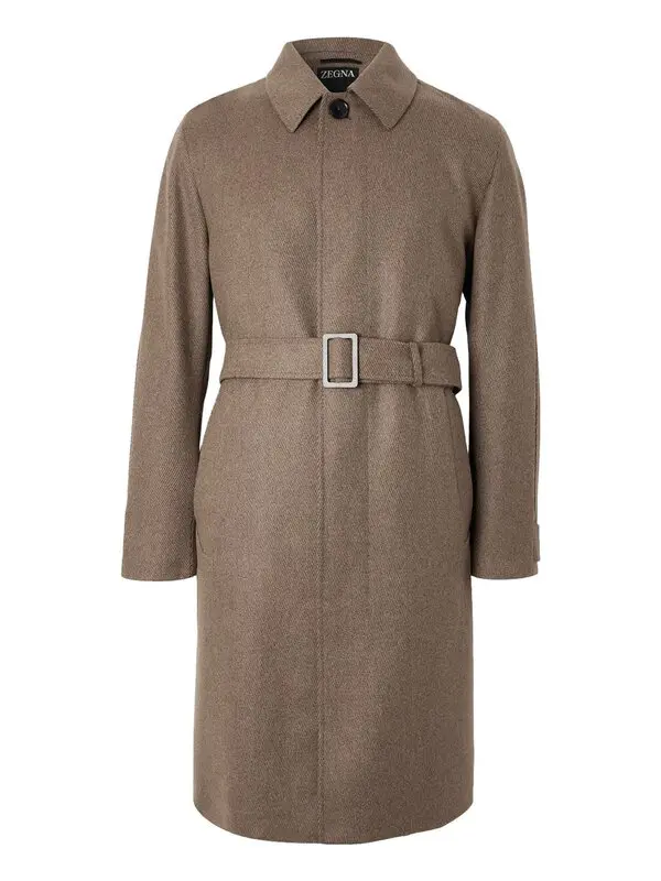 Zegna Oasi Cashmere Belted Car Coat - Neutrals