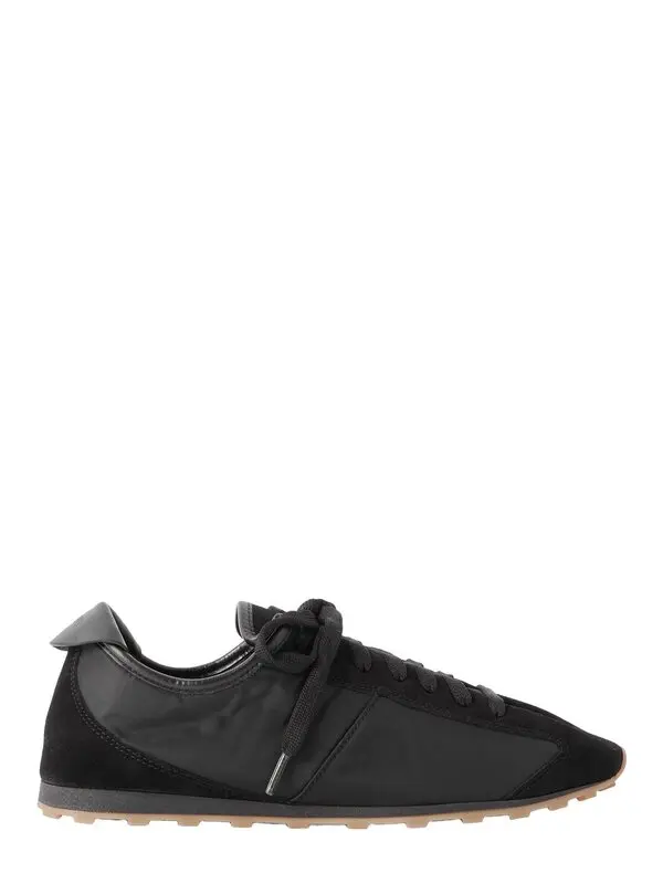 Jacquemus The Tennis Suede-trimmed Shell Sneakers - Black