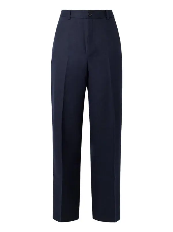 FRAME Straight-leg Virgin Wool Trousers - Blue
