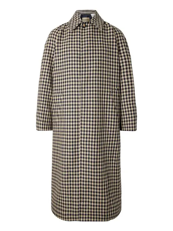 Valentino Garavani Gingham Cotton And Wool-blend Boxy Coat - Neutrals