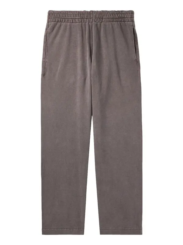 REMI RELIEF Straight-leg Cotton-jersey Sweatpants - Brown