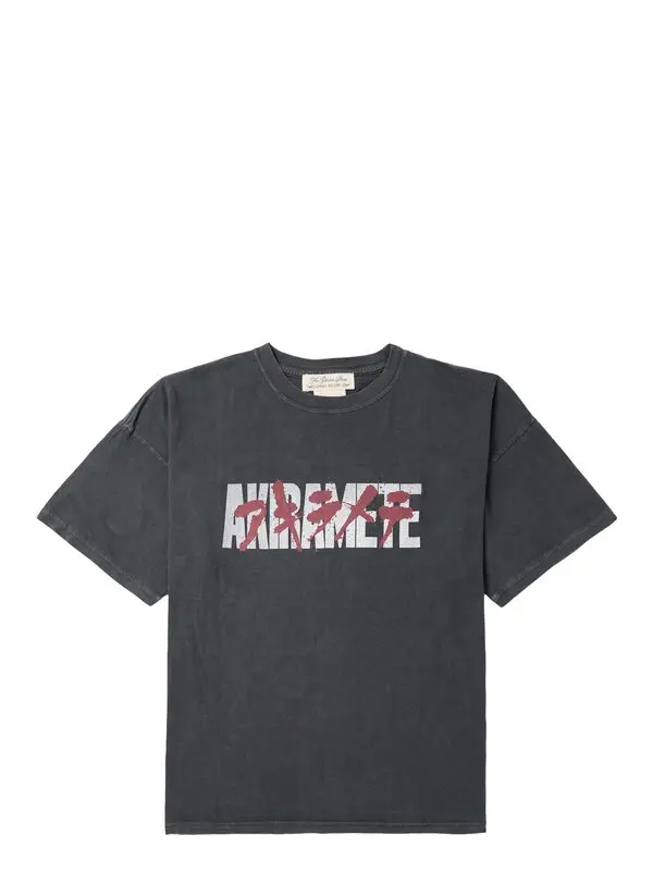 REMI RELIEF Akiramete Printed Cotton-jersey T-shirt - Black