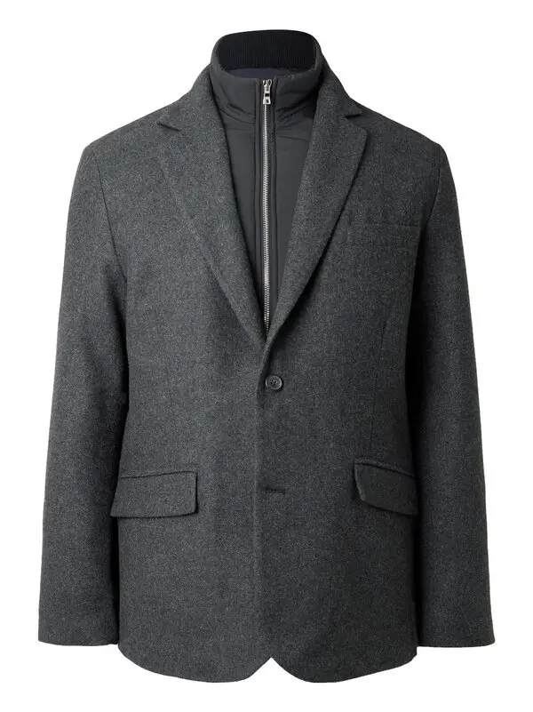 Mr P. Shell-trimmed Flannel Blazer - Gray