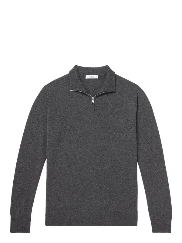 Mr P. James Cashmere Half-zip Sweater - Gray