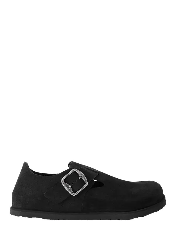 BIRKENSTOCK London Suede Clogs - Black