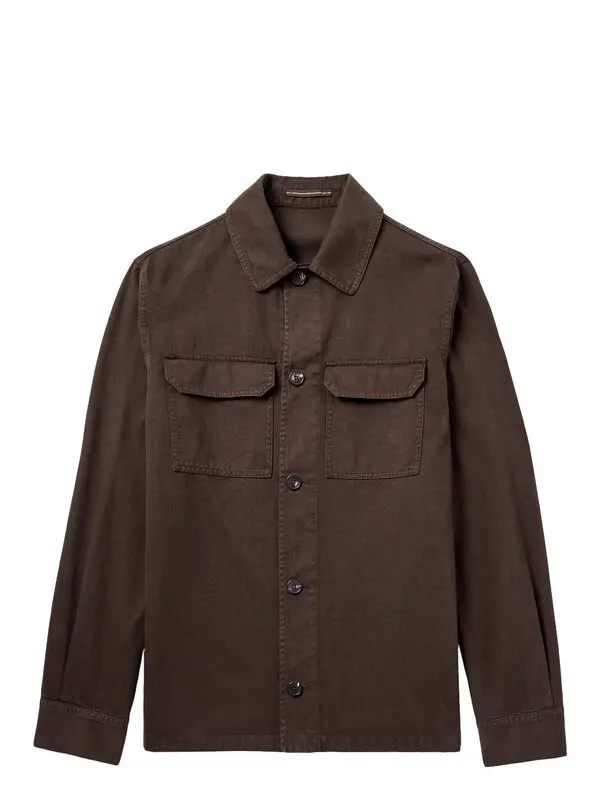 SLOWEAR Incotex Cotton And Cashmere-blend Overshirt - Brown