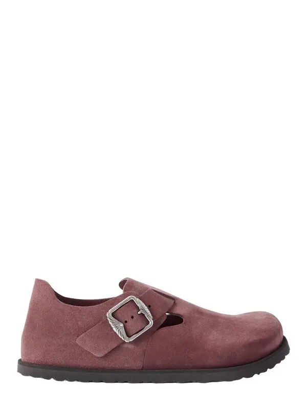 BIRKENSTOCK London Suede Clogs - Burgundy