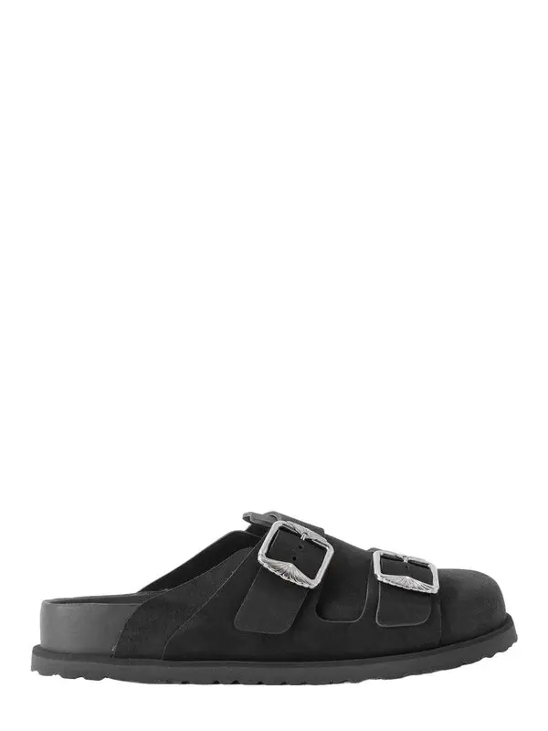 BIRKENSTOCK 222 West Suede Clogs - Black