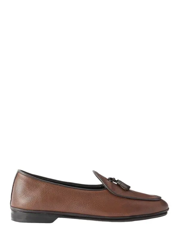 Rubinacci Tasseled Full-grain Leather Loafers - Brown
