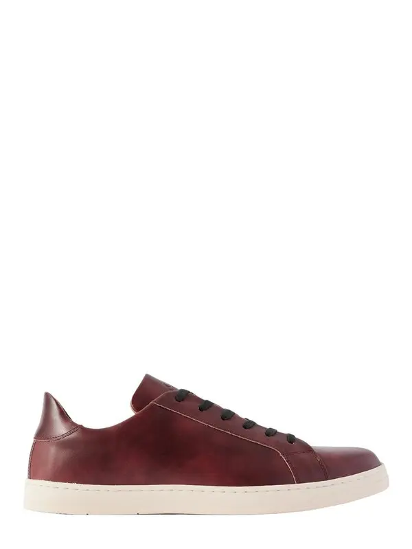 George Cleverley Jack Iii Leather Sneakers - Burgundy